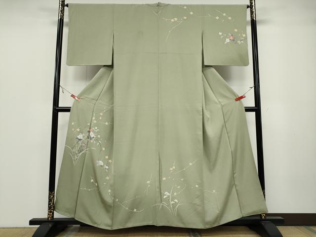 平和屋着物●訪問着　友禅　枝花文　暈し染め　正絹　逸品　CABA1750ut