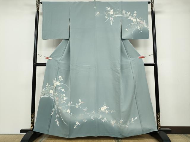 平和屋着物●訪問着　友禅　枝花文　暈し染め　正絹　逸品　CABA1755ut