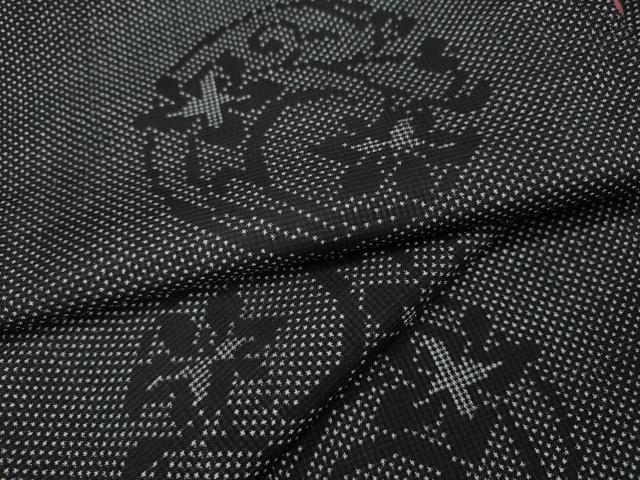 平和屋着物●本場大島紬　7マルキ　草花丸文　正絹　逸品　CABA1772ut