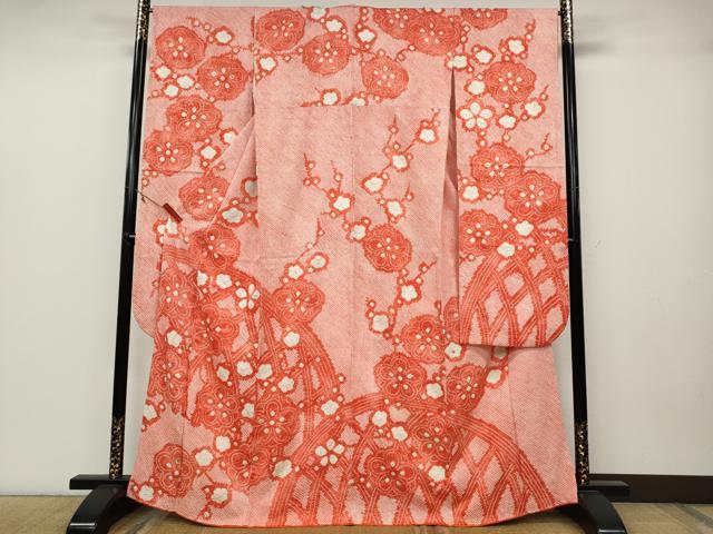 平和屋着物●豪華振袖　総絞り　籬枝梅文　正絹　逸品　CABA1784ut