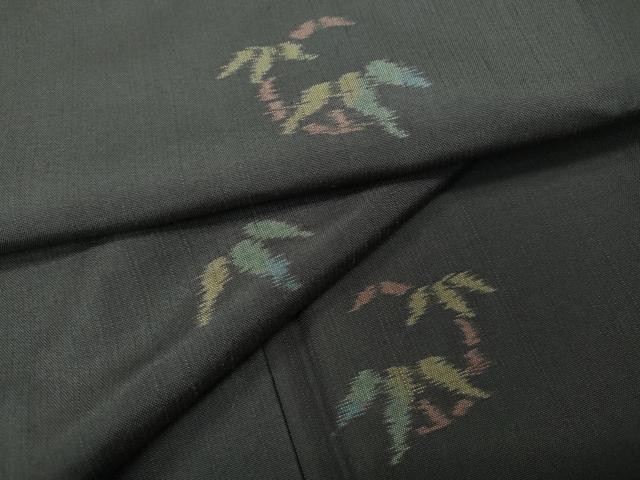 平和屋着物●上質な紬　笹丸文　正絹　逸品　CABA1785ut