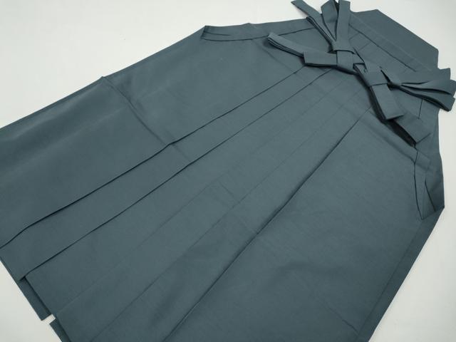 平和屋着物●男性　馬乗り袴　紬地　藍鼠色　正絹　逸品　CABA1795ut