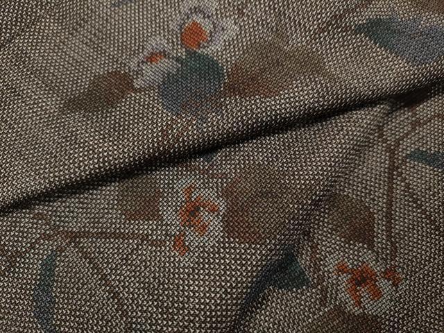 平和屋着物●本場大島紬　9マルキ　枝花文　正絹　逸品　未使用　CABA1800ut