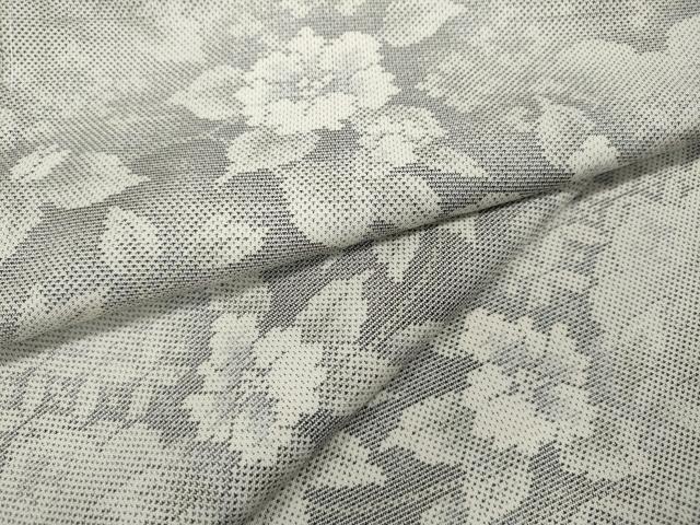 平和屋着物●都喜ヱ門　本場大島紬　白大島　9マルキ　雲重ね花文　総絣　藤絹織物謹製　正絹　逸品　CABA1804ut