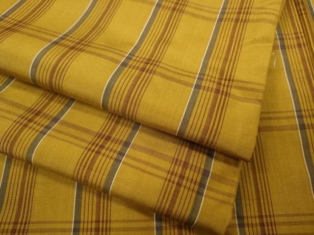 平和屋着物●本場黄八丈　平織　紬　格子柄　正絹　逸品　CABA1815ut