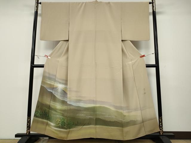 平和屋着物●豪華色留袖　作家物　手描き　遠山草木文　正絹　逸品　CABA1863ut
