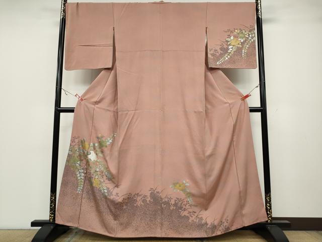 平和屋着物●訪問着　辻が花　シルエット　金彩　正絹　逸品　CABA1889ut