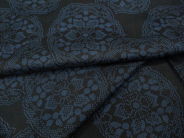 平和屋着物●本場大島紬　7マルキ　絵皿花文　正絹　逸品　CABA1893ut