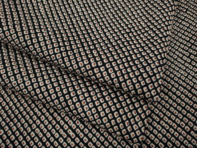 平和屋着物●大変加工の良い総絞り小紋　黒地　正絹　逸品　CABA1914ut