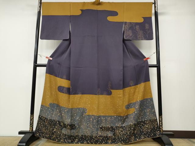 平和屋着物●訪問着　エ霞草木文　泊散らし　金彩　正絹　逸品　CABA1932ut