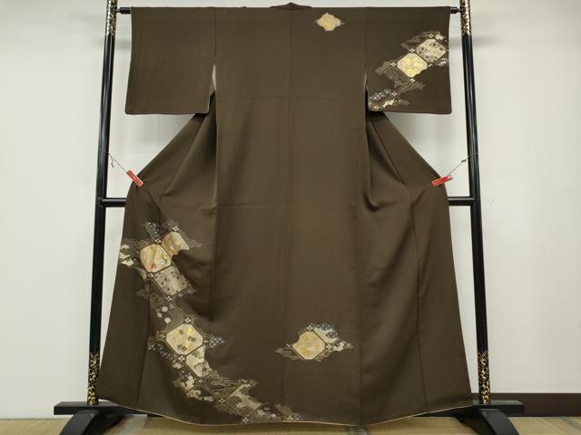 平和屋着物●訪問着　刺繍　蜀江吉祥花文　金彩　正絹　逸品　CABA1950ut