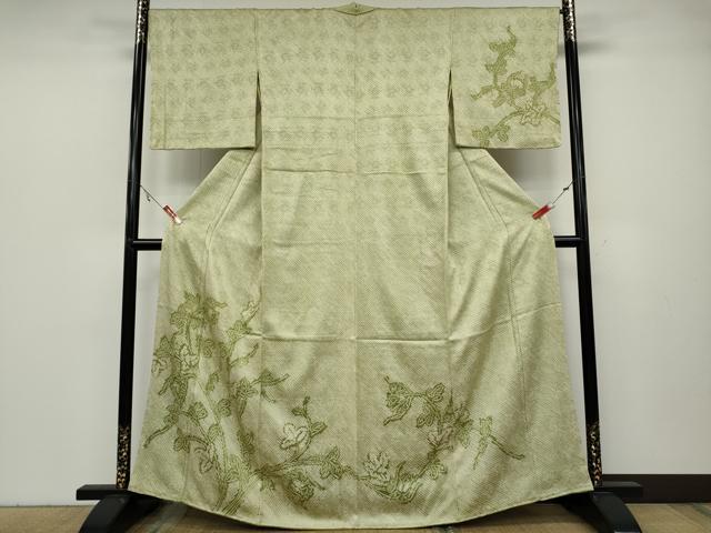 平和屋着物●訪問着　総絞り　草花文　正絹　逸品　CABA2000ut