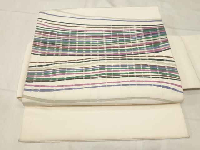 平和屋着物●塩瀬　つけ帯　吉祥文　正絹　逸品　CABA2177dy