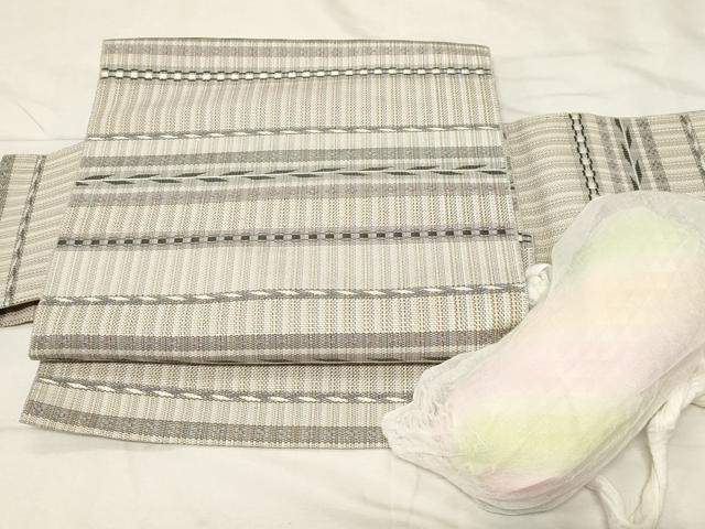 平和屋着物●つけ帯　吉祥文　正絹　逸品　CABA2179dy