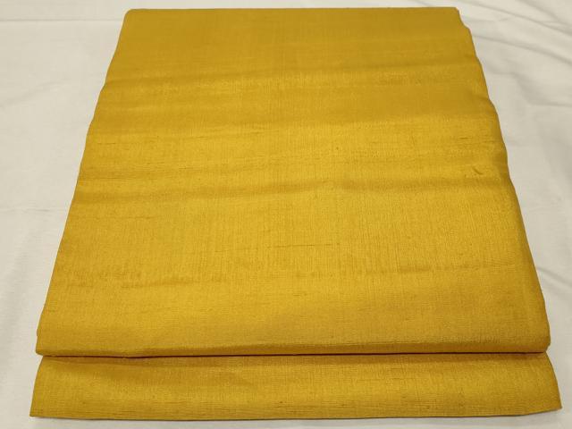 平和屋着物●九寸開き名古屋帯　紬地　黄朽葉色　正絹　逸品　CABA2247dy