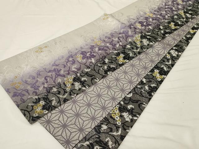 平和屋着物●両面　全通柄袋帯　葡萄蔦の葉文　金銀糸　正絹　逸品　未使用　CABA2288dy