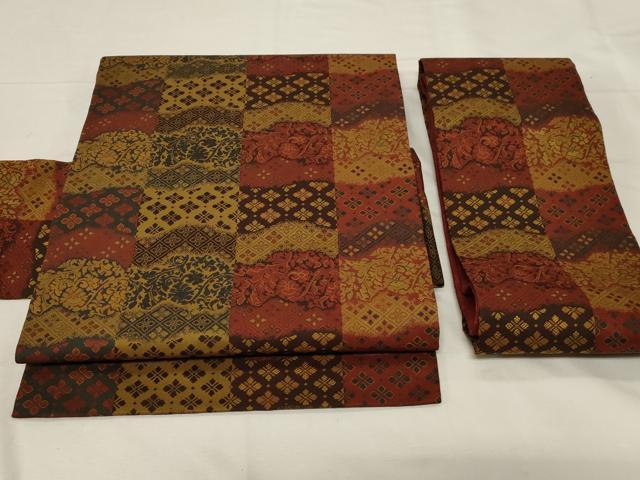 平和屋着物●つけ帯　花唐草文　正絹　逸品　CABA2350dy