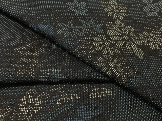 平和屋着物●本場大島紬　7マルキ　雪芝花文　正絹　逸品　CABA4402vp