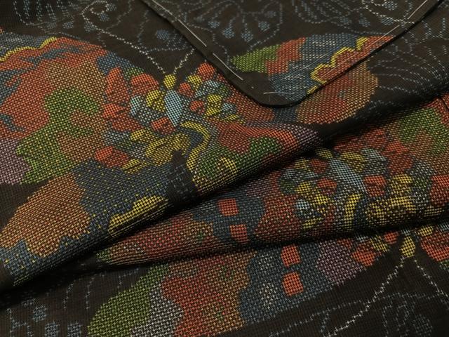 平和屋着物●本場大島紬　7マルキ　舞蝶文　正絹　逸品　未使用　CABA4407vp