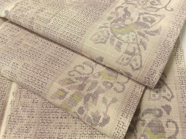 平和屋着物●結城紬　奥順　はたおり娘　100亀甲　更紗花鳥間道　正絹　逸品　未使用　CABA4629vp