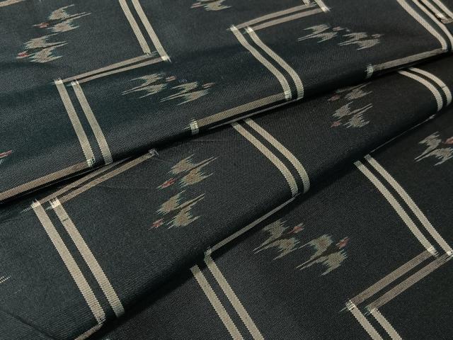 平和屋着物●本場琉球絣　紬　正絹　逸品　CABA4648vp