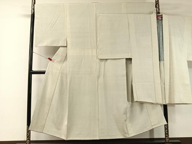 平和屋着物●男性　本塩沢　アンサンブル　蚊絣　正絹　逸品　CABA4661vp