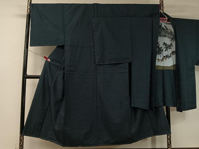 平和屋着物●男性　紬　アンサンブル　100亀甲　正絹　逸品　未使用　CABA4671vp