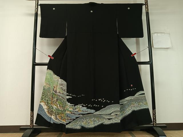 平和屋着物●本加賀友禅作家　村田幸司　黒留袖　遠山風景文　正絹　逸品　未使用　CABA4674vp