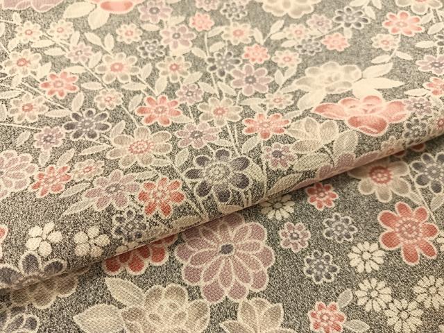 平和屋着物●上質な小紋　草花文　ロング丈　正絹　逸品　CABA4684vp