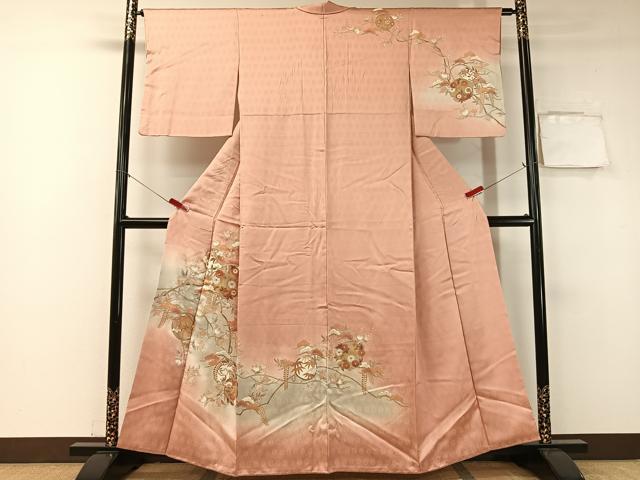 平和屋着物●創業460年・千總　訪問着　駒刺繍　枝花丸文　暈し染め　金彩　正絹　逸品　CABA4685vp
