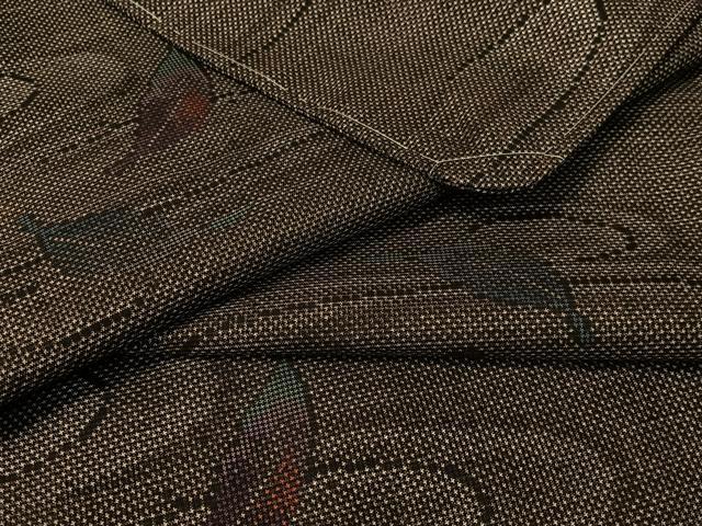 平和屋着物●本場大島紬　7マルキ　流水舞葉文　正絹　逸品　未使用　CABA4698vp