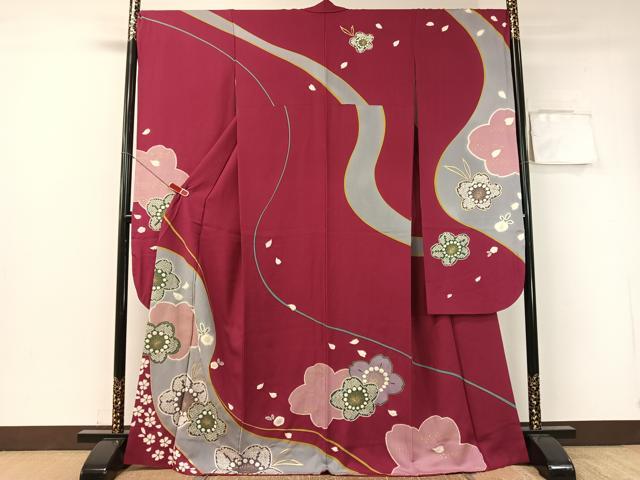 平和屋着物●豪華振袖　絞り　流水舞桜　金彩　まるやま扱い　正絹　逸品　CABA4726vp