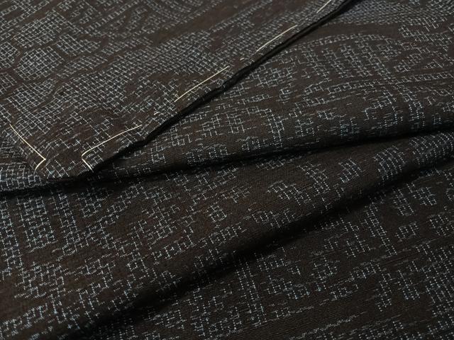 平和屋着物●結城紬　80亀甲　霞花文　正絹　逸品　未使用　CABA4729vp