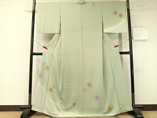 平和屋着物●訪問着　竹屋町刺繍　雪輪箔散らし　暈し染め　金銀彩　正絹　逸品　CABA4745vp