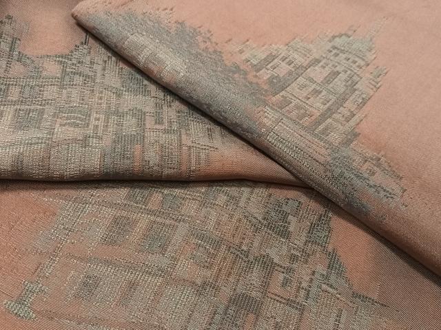 平和屋着物●上質な紬　風景文　正絹　逸品　CABA4757vp