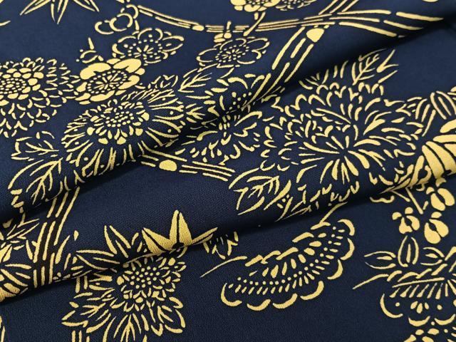 平和屋着物●上質な小紋　型染め　露草花文　正絹　逸品　CABA4764vp