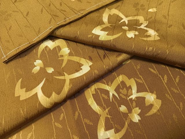 平和屋着物●長襦袢　無双仕立て　舞桜　暈し染め　半衿刺繍　やまと金ラベル　正絹　逸品　未使用　CABA4776vp