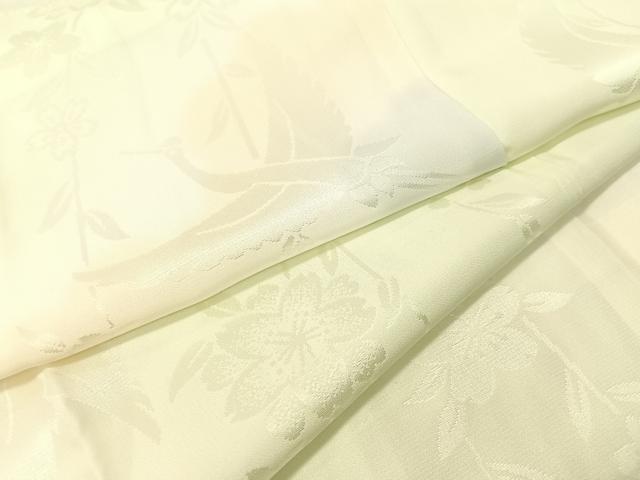 平和屋着物●長襦袢　無双仕立て　枝垂れ桜飛鳥地紋　暈し染め　半衿刺繍　正絹　逸品　CABA4778vp