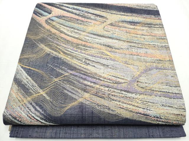 平和屋着物●名門　しょうざん　生紬　紙屋川伝承　絹漉貴　太鼓柄袋帯　霞文　金銀糸　鈴乃屋扱い　正絹　逸品　未使用　CABA4850hy