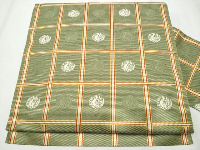 平和屋着物●本場筑前博多織　八寸名古屋帯　吉野間道　正絹　逸品　CABA4902hy