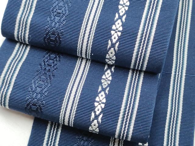 平和屋着物●男性　本場筑前博多織　両面　角帯　献上　西村織物謹製　証紙付き　正絹　逸品　CABA4905hy