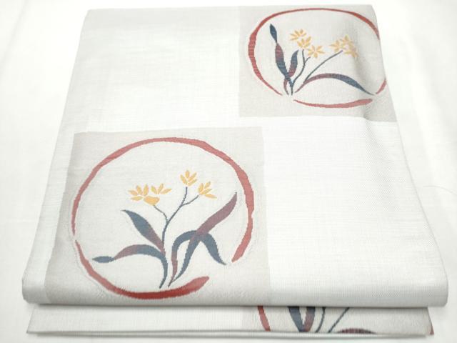 平和屋着物●名門木屋太　今河織物　六通柄袋帯　草花丸文　正絹　逸品　CABA4937hy