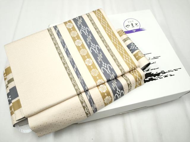 平和屋着物●ワンタッチつけ帯　吉祥花間道　やまと誂製　箱付き　正絹　逸品　CABA5015hy