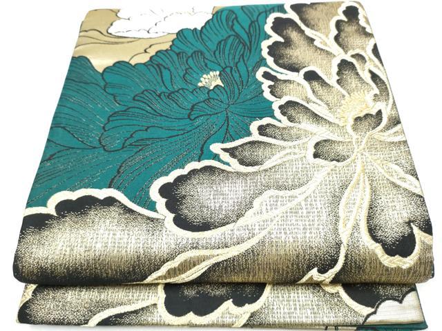 平和屋着物●六通柄袋帯　花舞袖　八尺紋　金銀糸　正絹　逸品　CABA5134hy