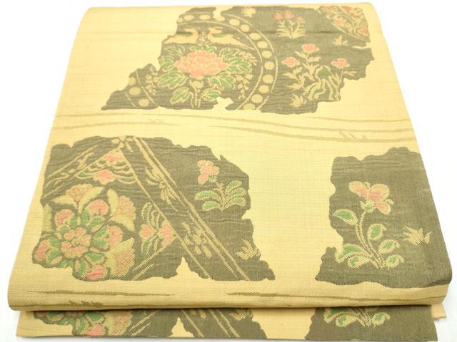 平和屋着物●六通柄袋帯　鳥獣花文　正絹　逸品　CABA5139hy