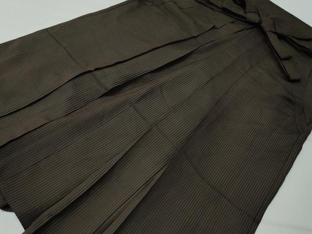 平和屋着物●男性　馬乗り袴　間道　正絹　逸品　CABA6031vf