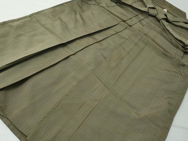 平和屋着物●男性　馬乗り袴　縞　正絹　逸品　CABA6032vf