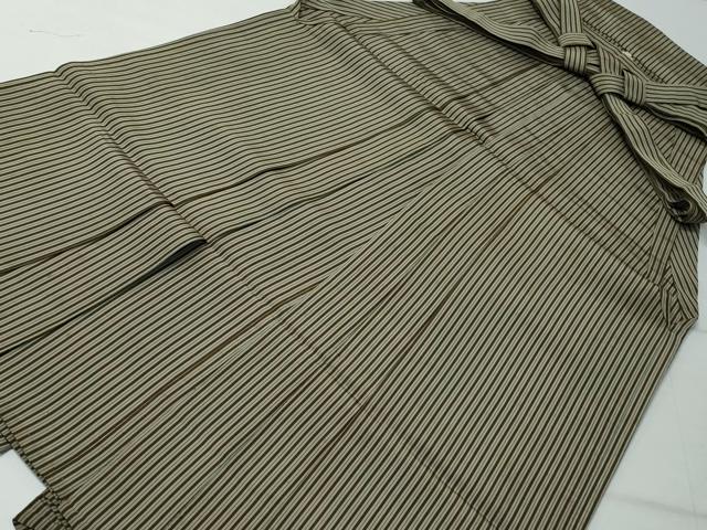 平和屋着物●男性　馬乗り袴　間道　正絹　逸品　CABA6033vf