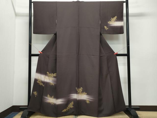 平和屋着物●訪問着　舞葉文　金彩　正絹　逸品　CABA6072vf