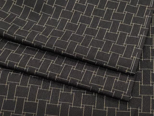 平和屋着物●本塩沢　幾何学文様　正絹　逸品　未使用　CABA6077vf